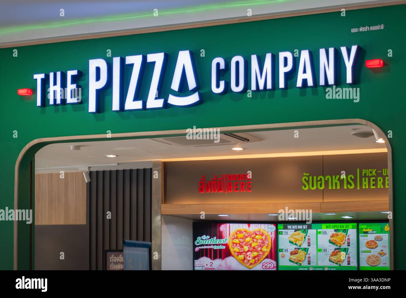 Thailand, Takua Pa 10 02 2025: The Pizza Company logo above the ...
