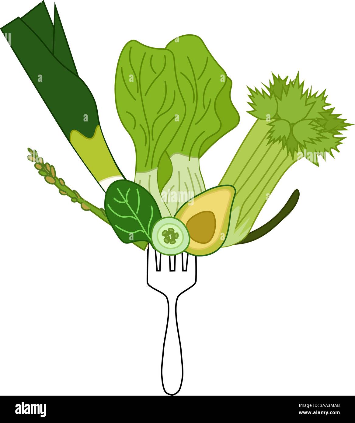 Plant based on fork Stock Vector Images - Alamy