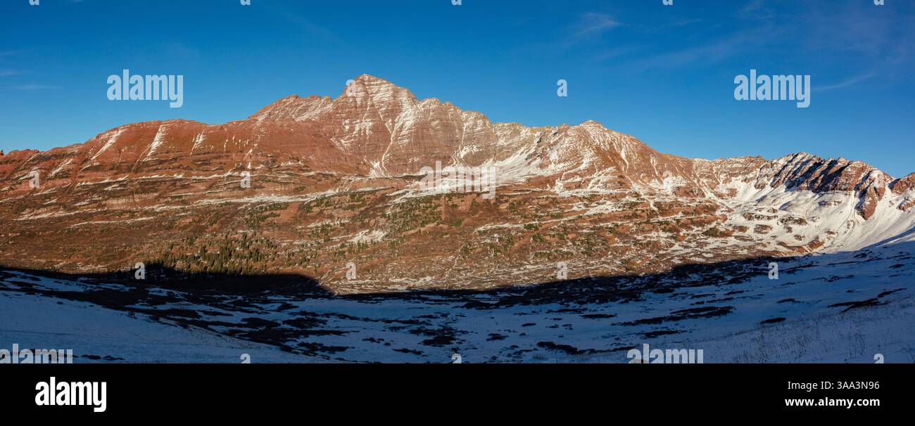 Maroon Peak (14,163') and North Maroon Peak (14,022') captured in warm ...