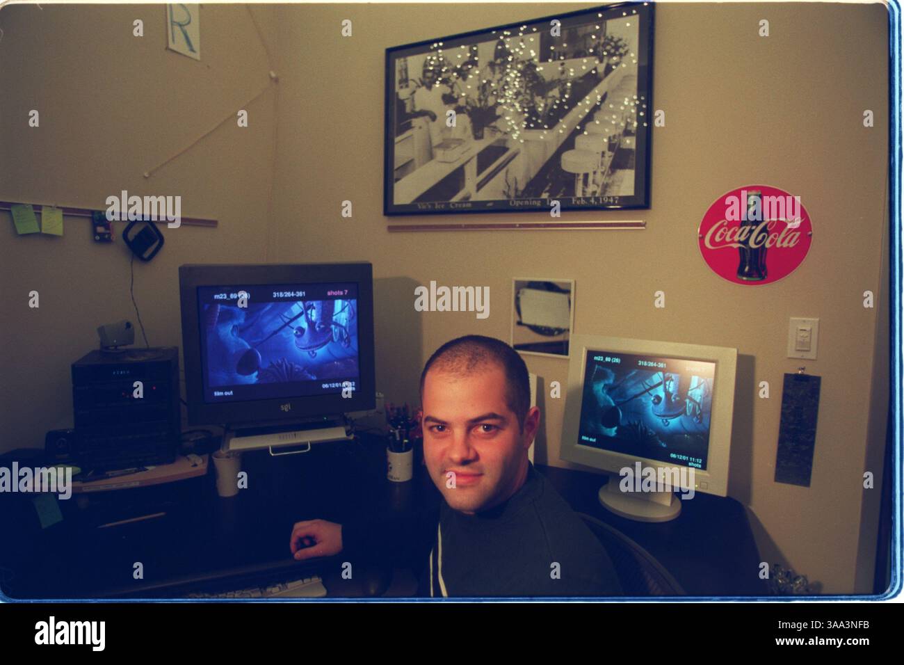 Bobby Podesta, lead animator, work on the new movie ''Monsters Inc ...