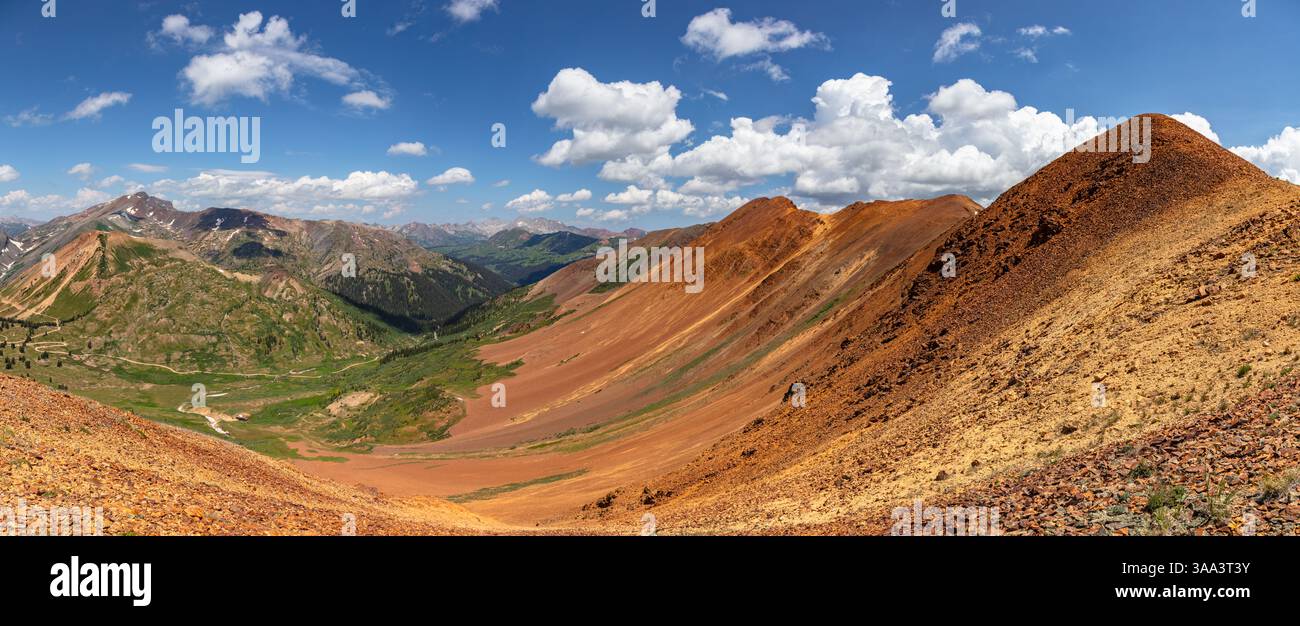 The vibrant orange colors of Mount Baldy (12,805') in the Elk range ...