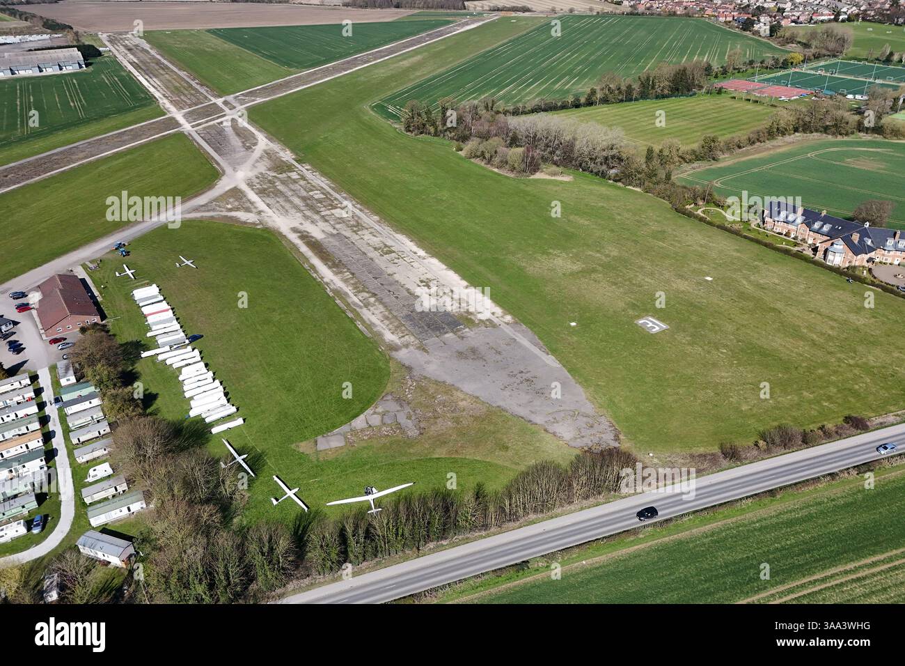 aerial view of WW2 Military Architecture, Former RAF Pocklington WW2 ...
