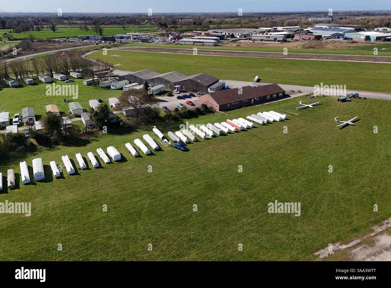 aerial view of WW2 Military Architecture, Former RAF Pocklington WW2 ...