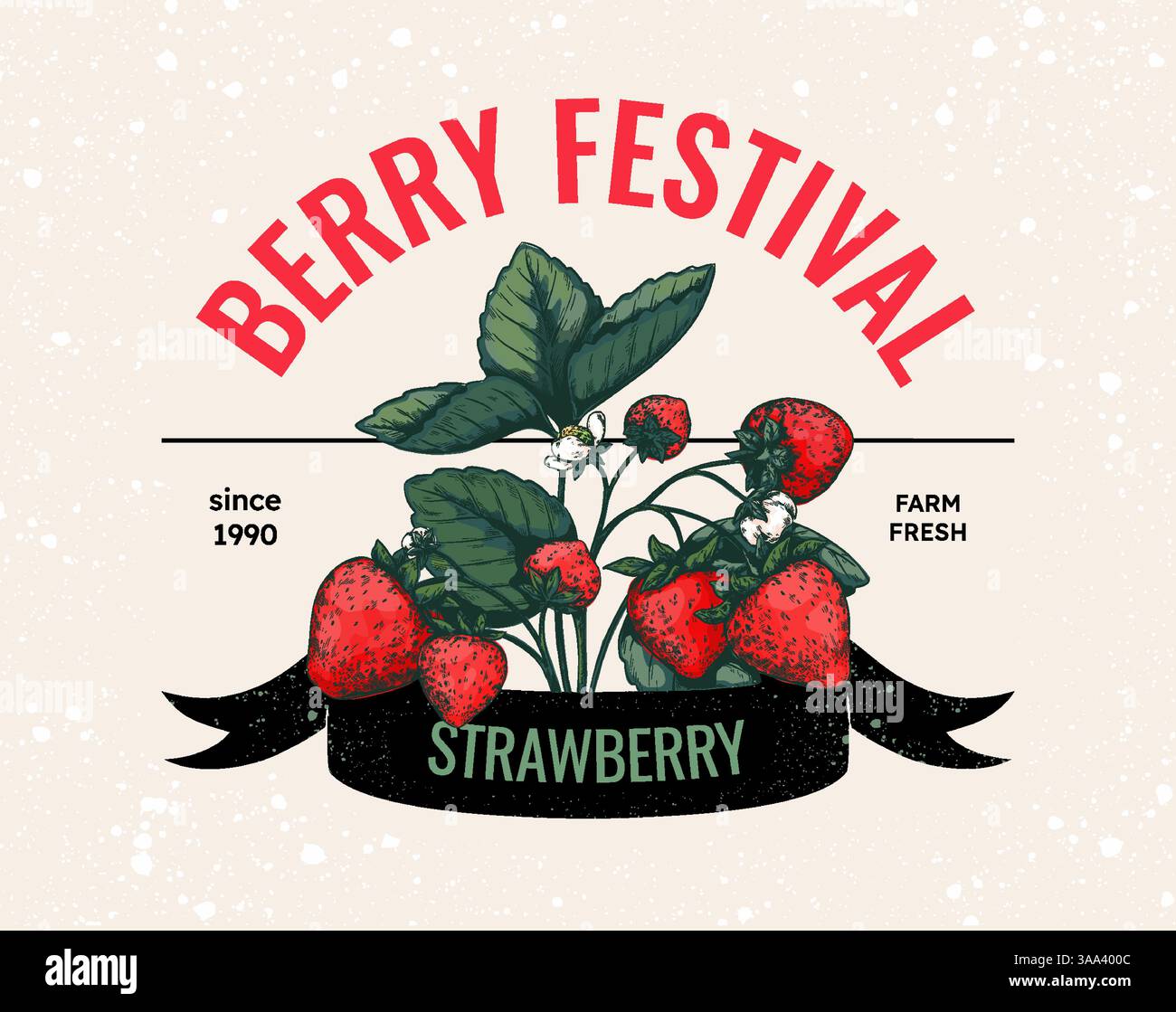 Strawberry print. Berry festival. Fruit graphic slogan for typography ...