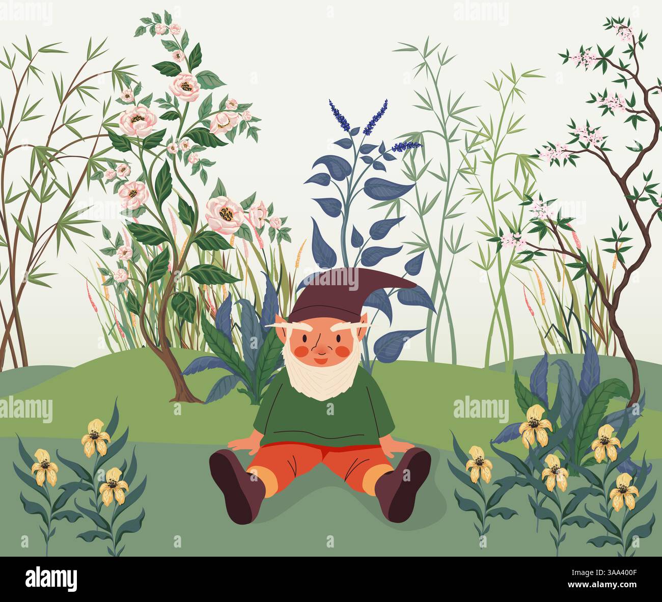 Cute gnomes. Cartoon fairy tale dwarves. Senior fabulous little ...