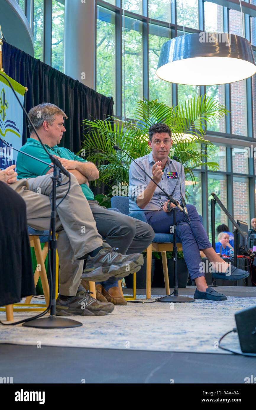 New Orleans, LA, USA - March 29, 2025: Political writers and podcasters ...