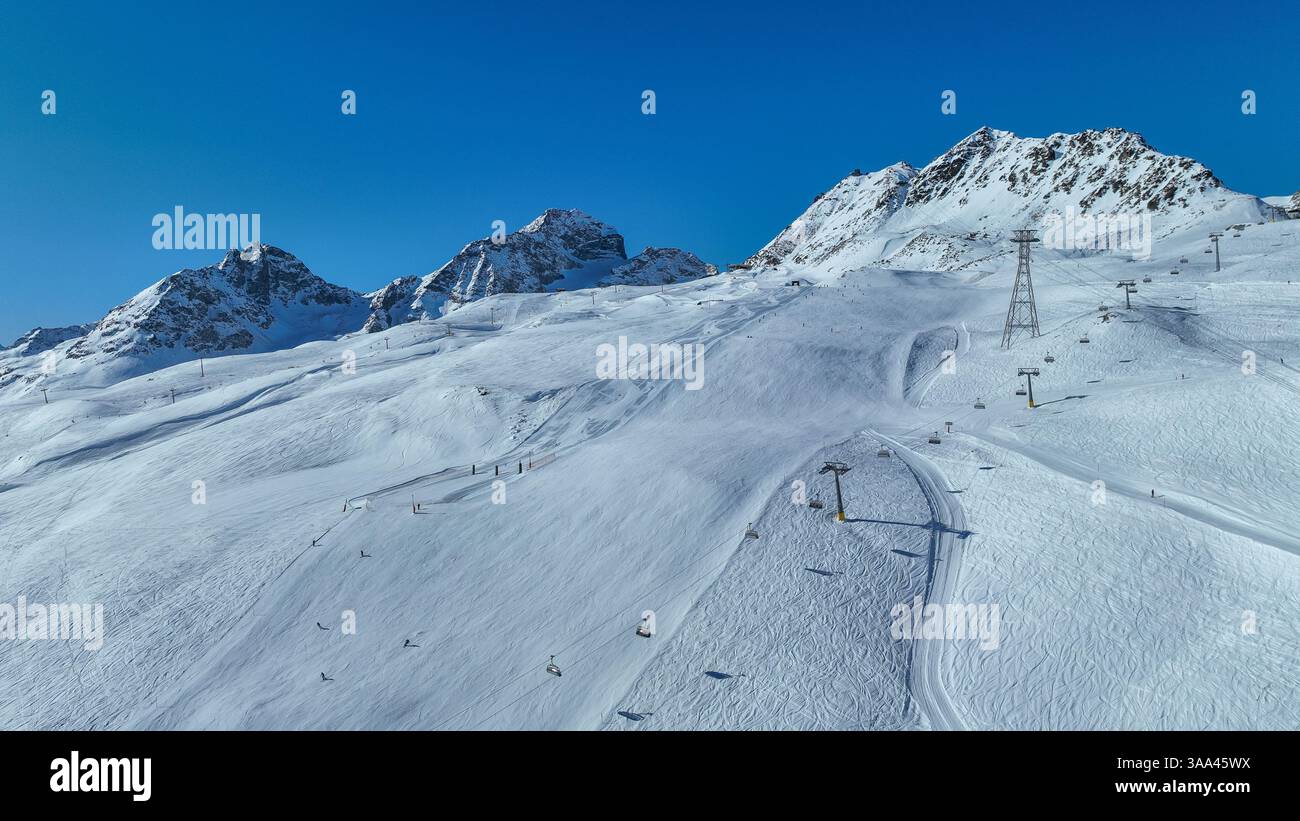 Ski slope in the Swiss Alps near St. Moritz in Switzerland Stock Photo ...