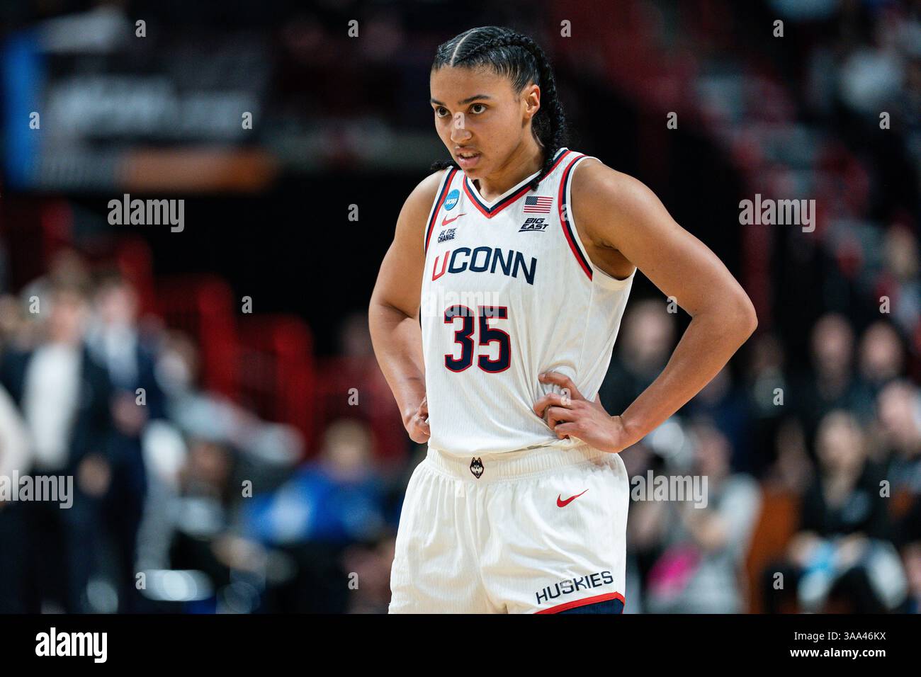 UConn Huskies guard Azzi Fudd (35) during the NCAA Women's Championship ...