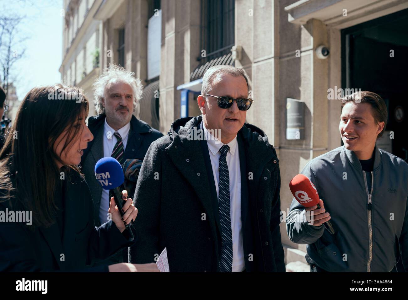 Louis Aliot arrives at the headquarters of the French far-right ...