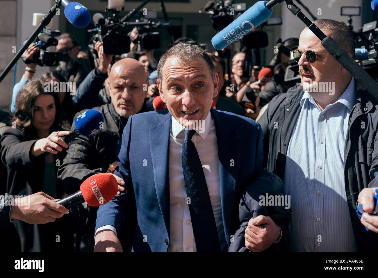Laurent Jacobelli leaves the headquarters of the French far-right ...