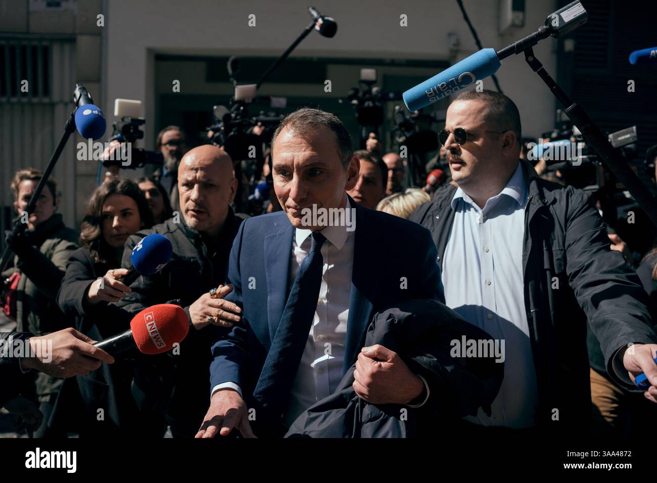 Laurent Jacobelli leaves the headquarters of the French far-right ...