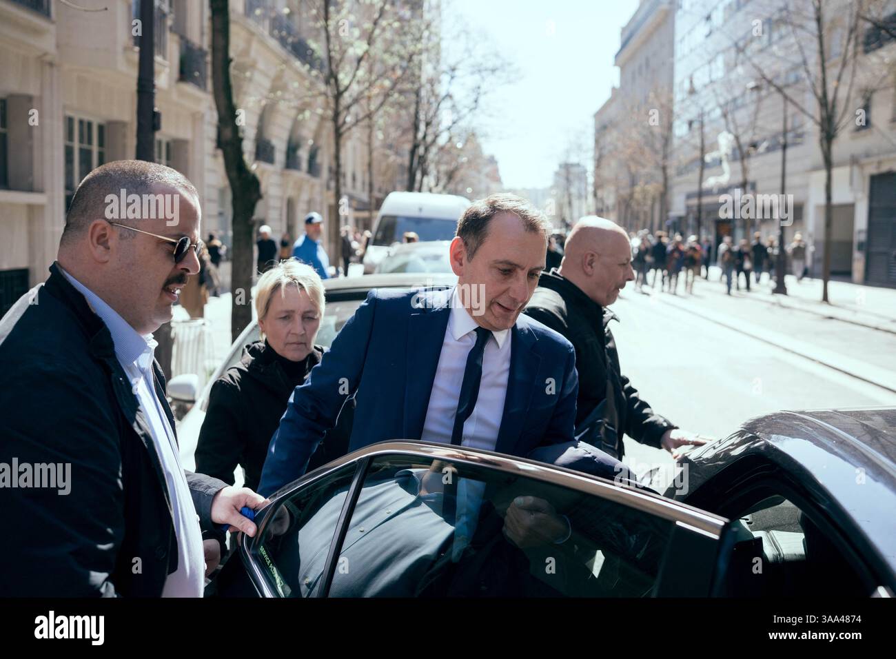 Laurent Jacobelli leaves the headquarters of the French far-right ...