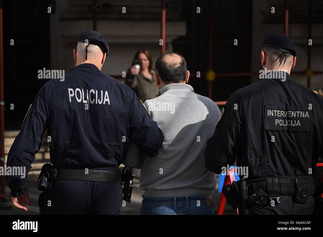 Croatia, Zagreb, 310325. Bringing Montenegro citizen Kemal Rastoder to ...