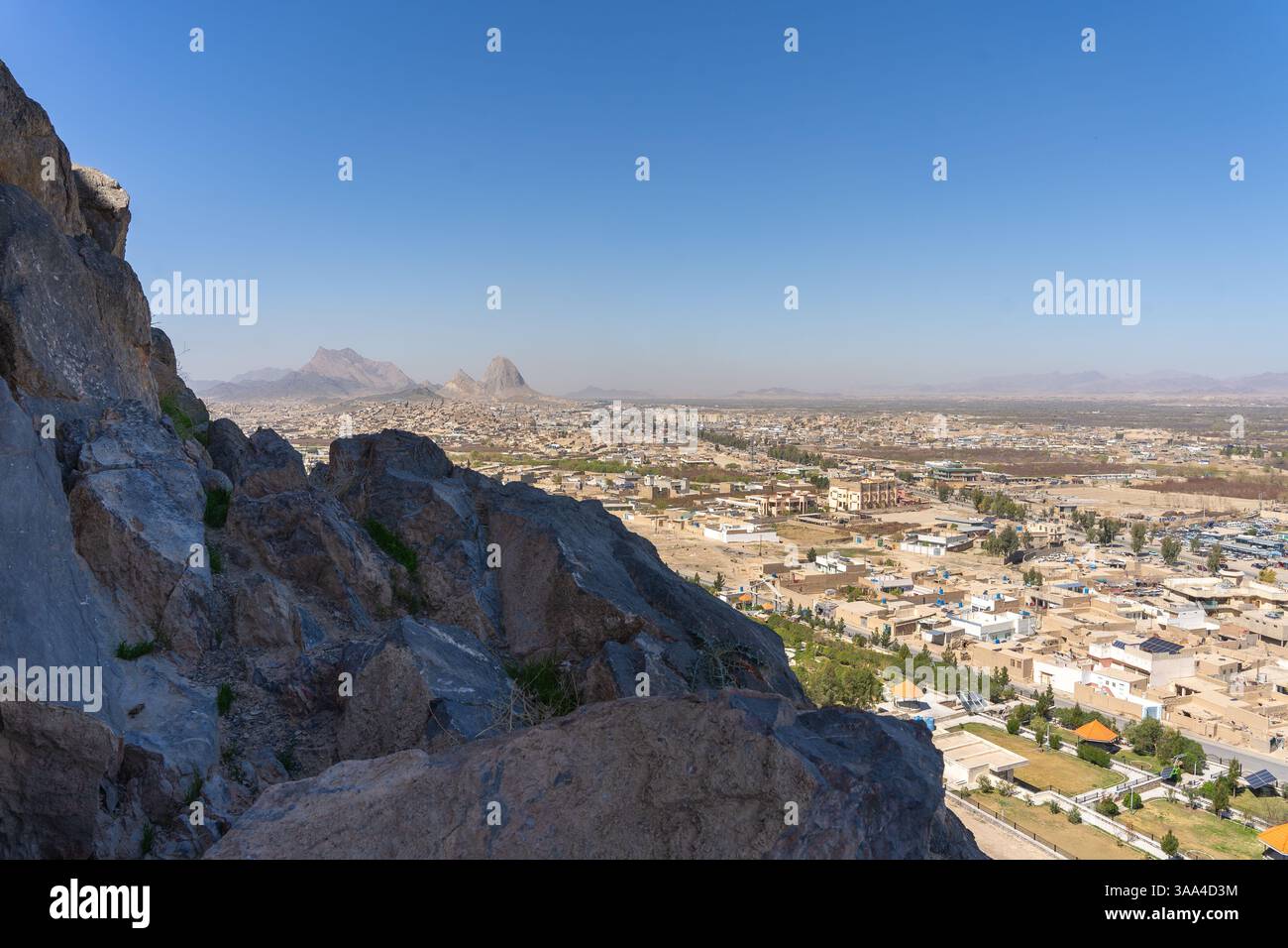 View of Kandahar city from the mountain, The mountain Chil Zena - a ...
