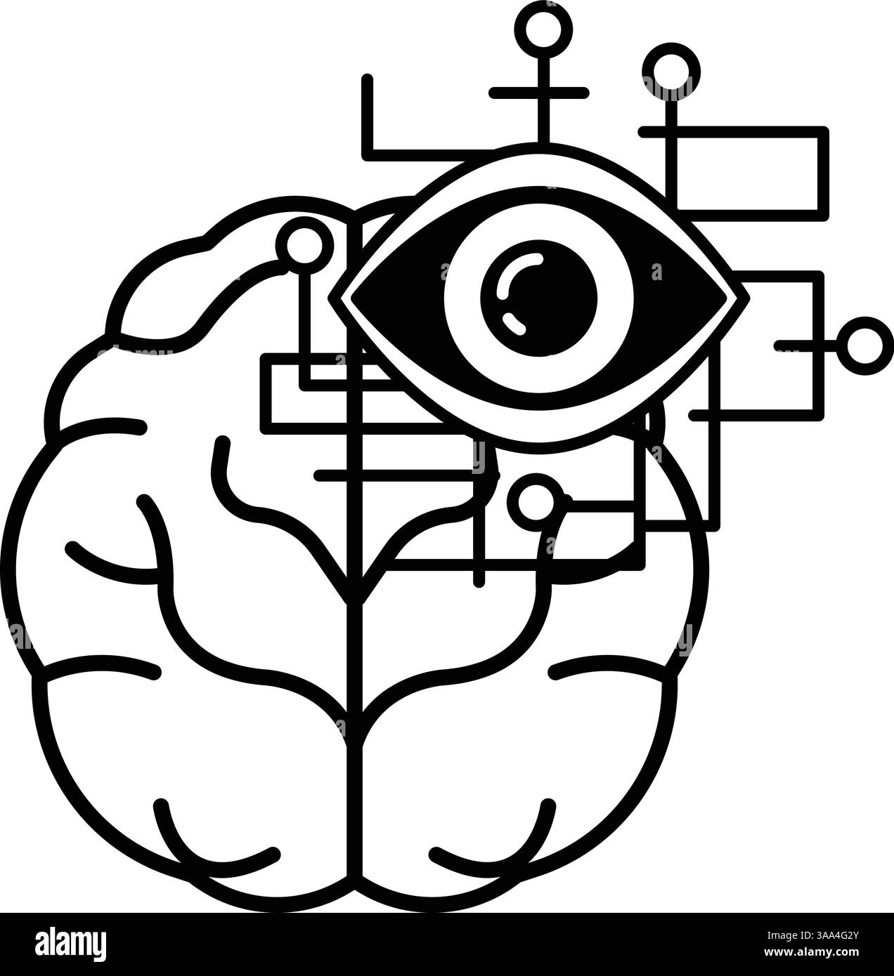 Brain connection to eye Stock Vector Images - Alamy