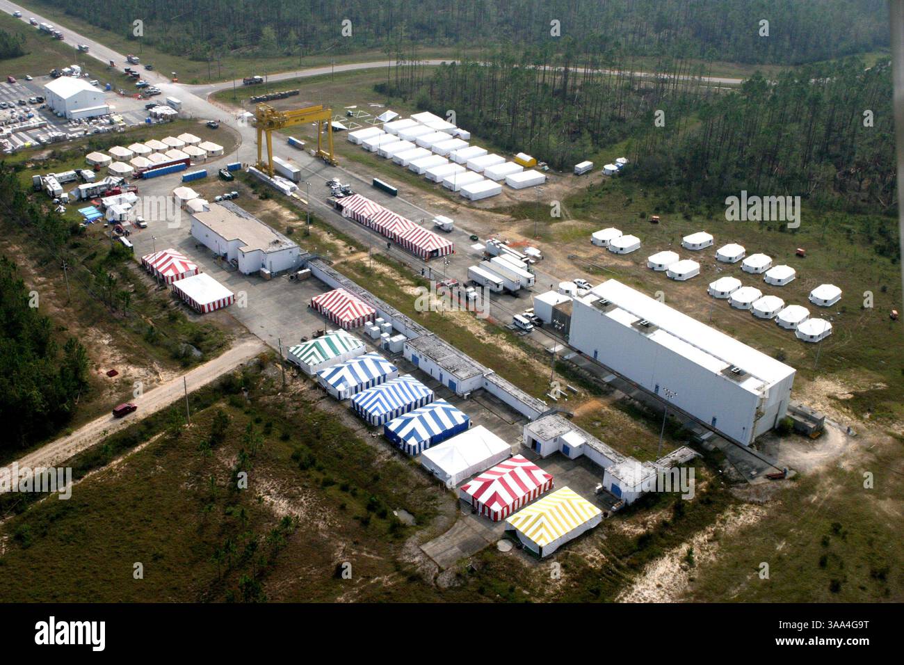 Sep 18, 2006; Stennis, MS, USA; Post hurricane Katrina aerial view of ...