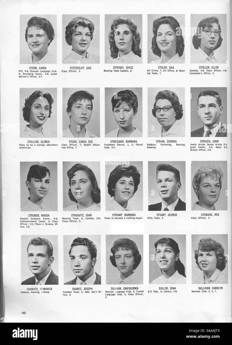Jan 24, 1959 - New York, NY, USA - Barbara Streisand 1959 high school ...