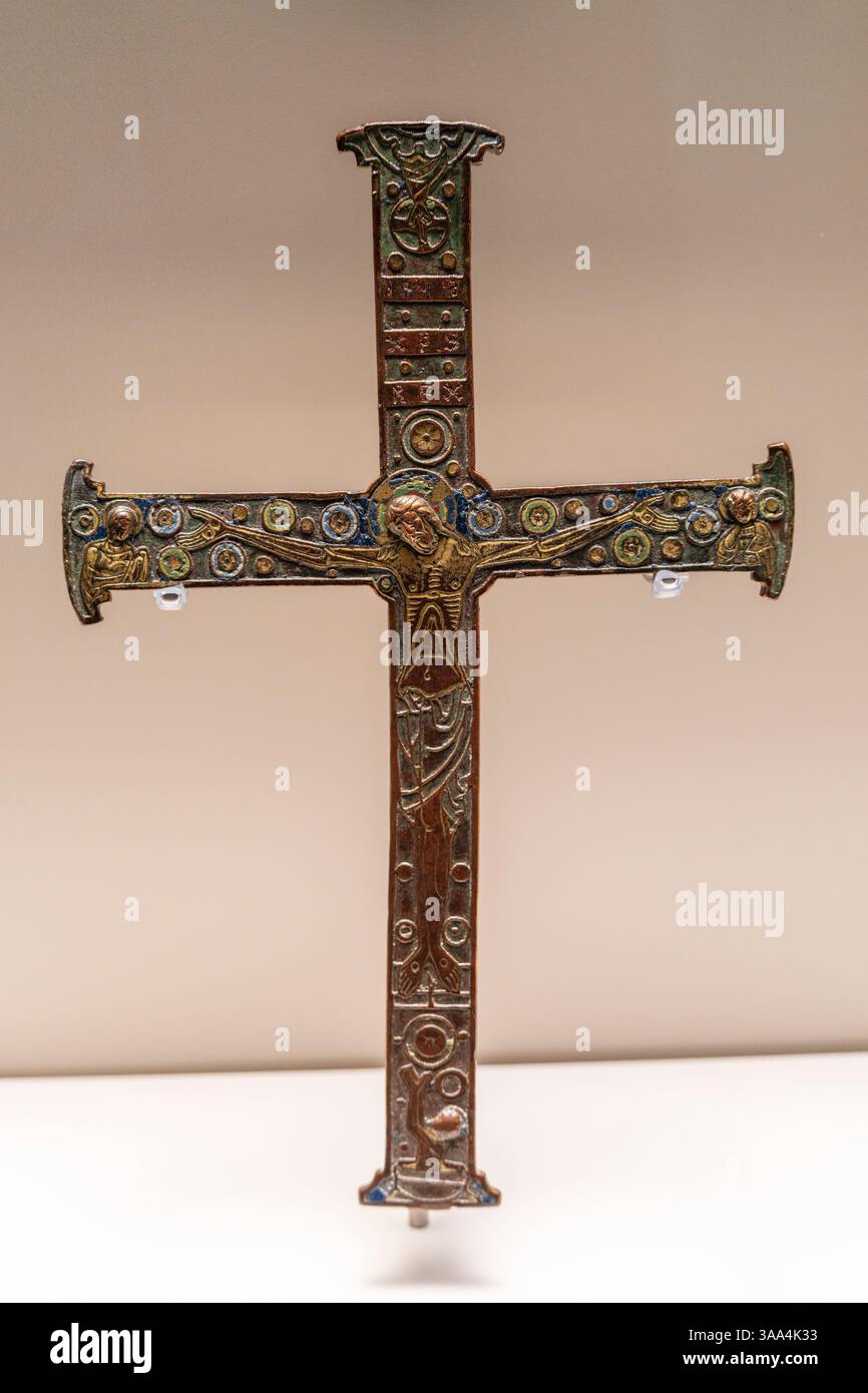 Cross with the crucified Christ, 12th century, chiseled and gilded ...