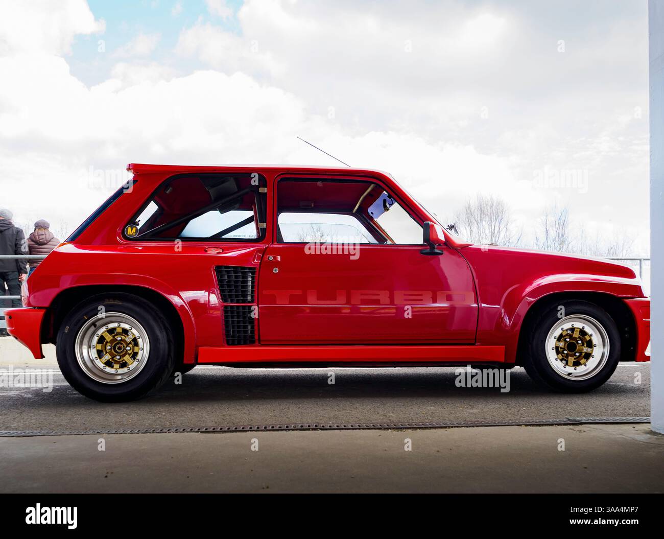 A red Renault 5 Turbo, 82 Members Meeting testing, Goodwood Motor ...