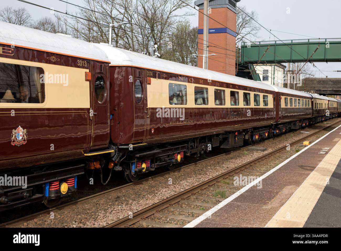 Northern Belle railway carriage 'Glamis' at Leyland railway station ...