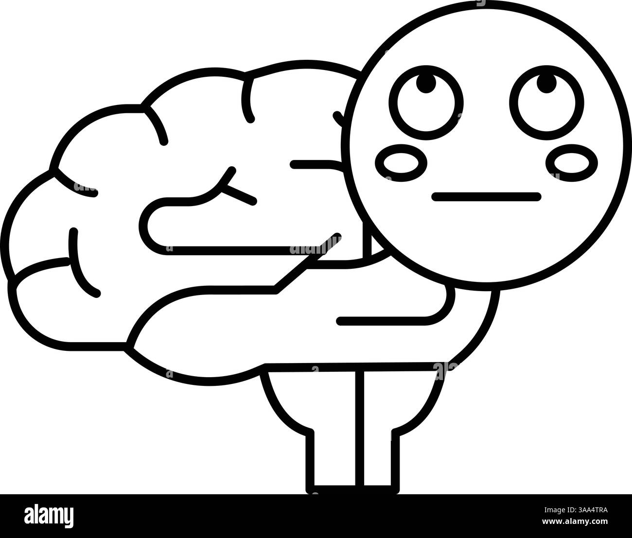 Cartoon man brain symbol thought Black and White Stock Photos & Images ...