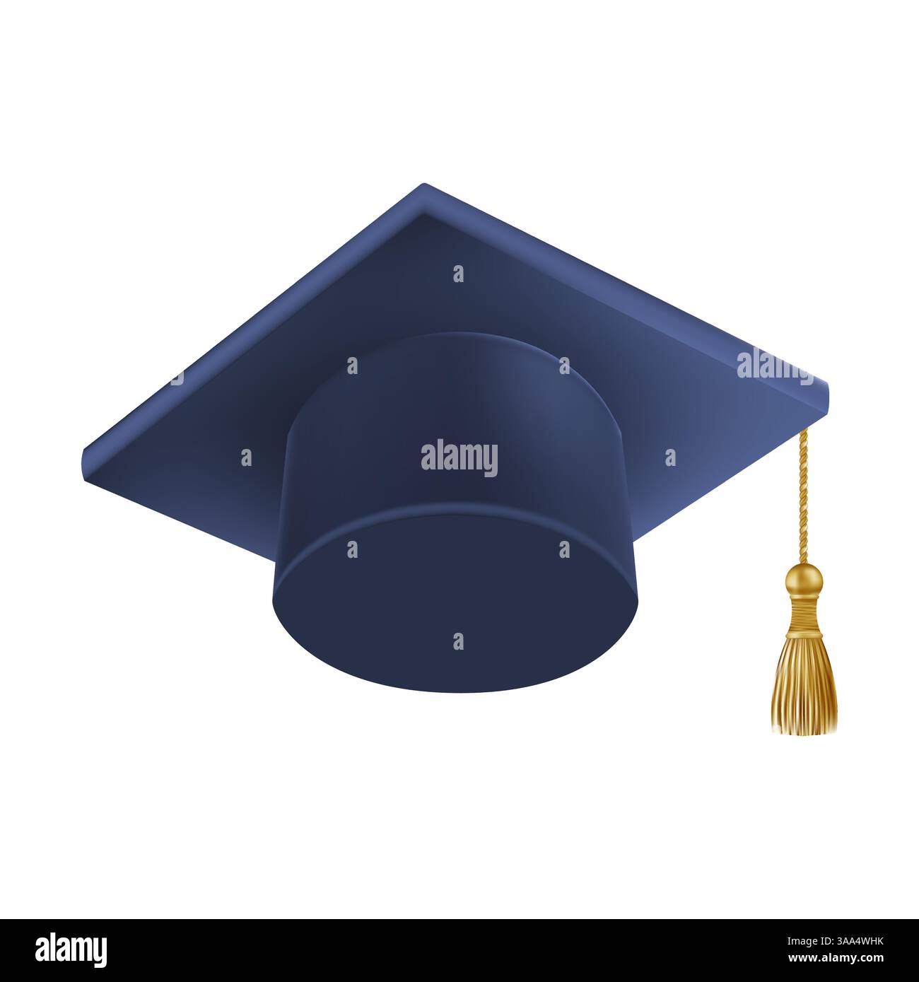 Realistic Blue graduate cap. 3D Graduation Doctoral hat Stock Vector ...