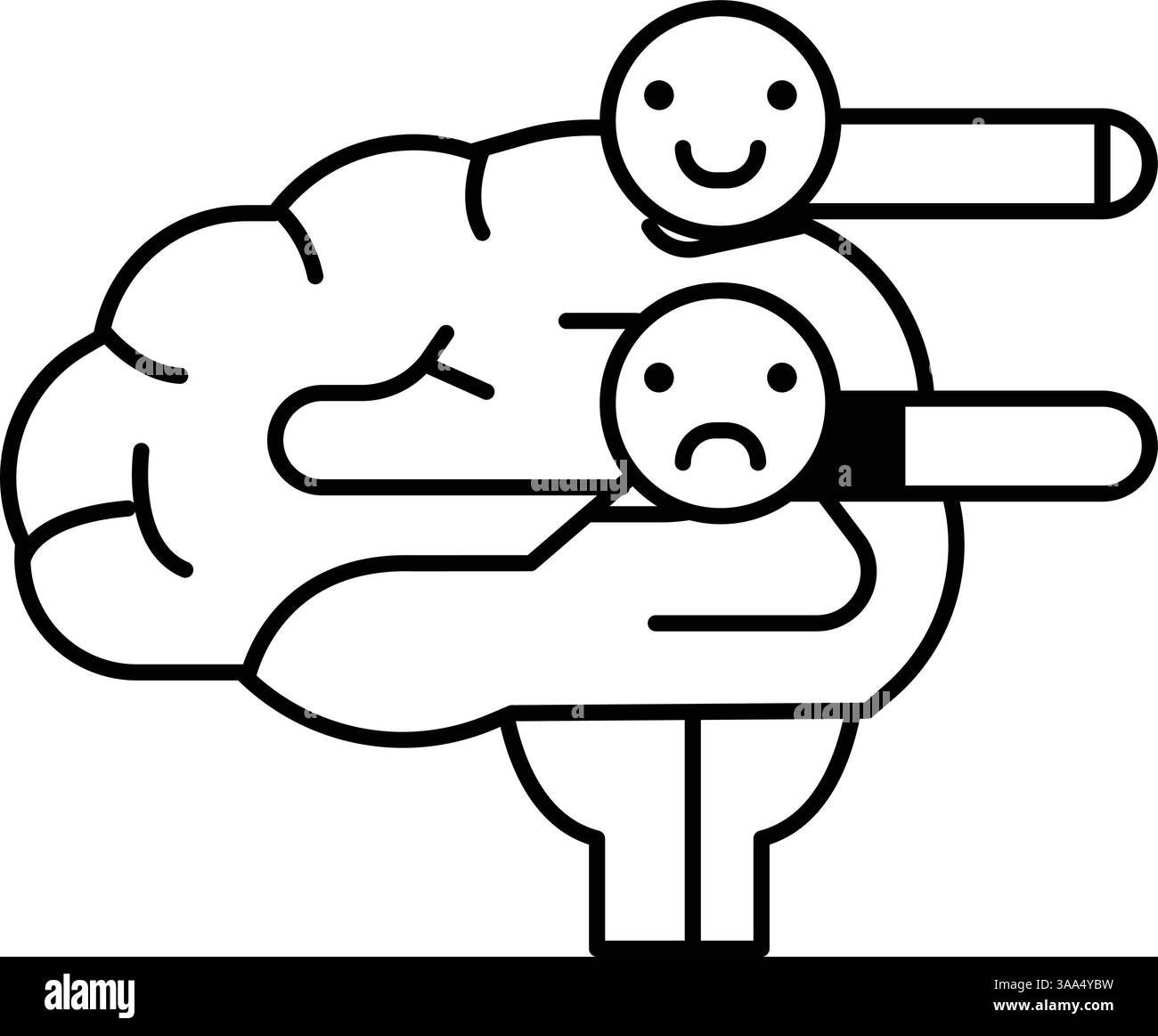 A cartoon of two people hugging a brain. The brain is smoking a ...