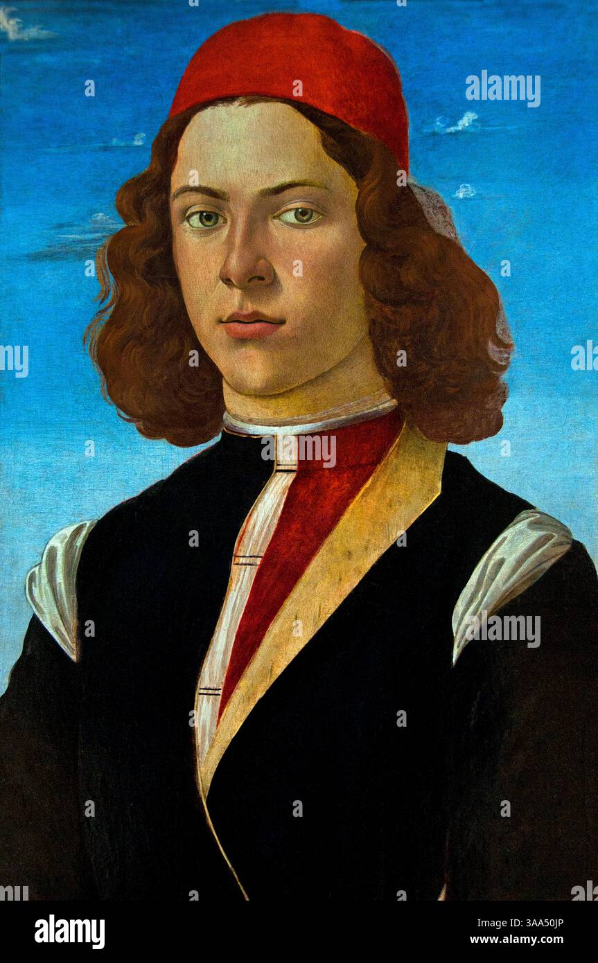 Portrait of a young man 1475 XVth - 15th Century by Sandro Botticelli ...