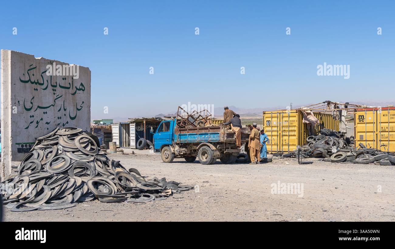street trade, shops and repair shops on the Herat-Kandahar highway ...