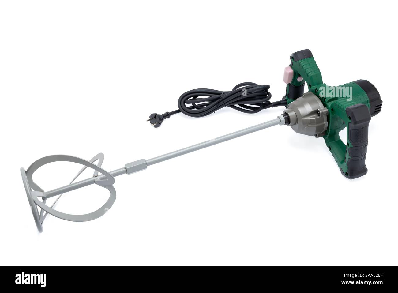 Handheld electric concrete mixer isolated on white background Stock ...