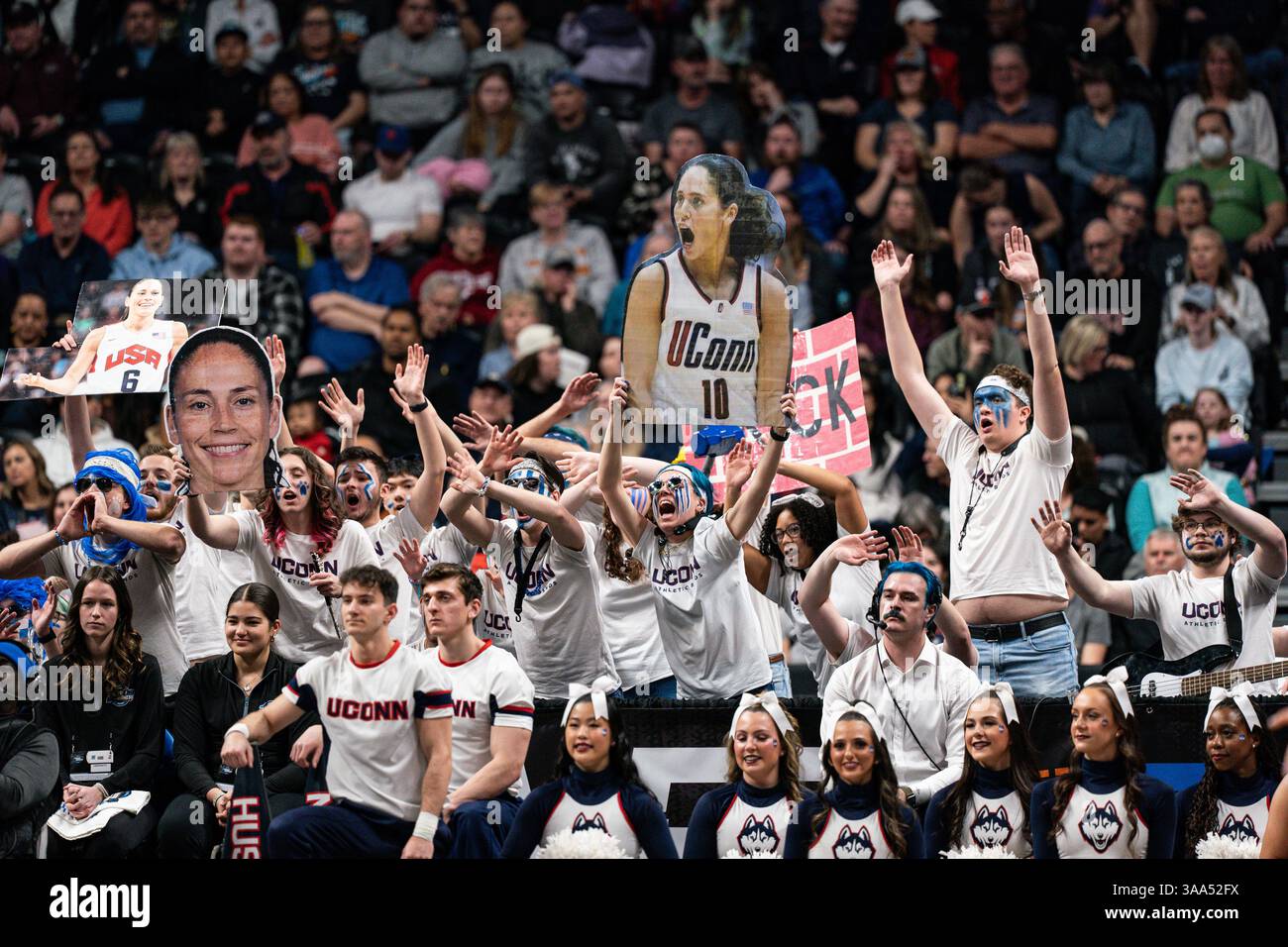 UConn Huskies fans during the NCAA Women's Championship - Regional 4 in ...