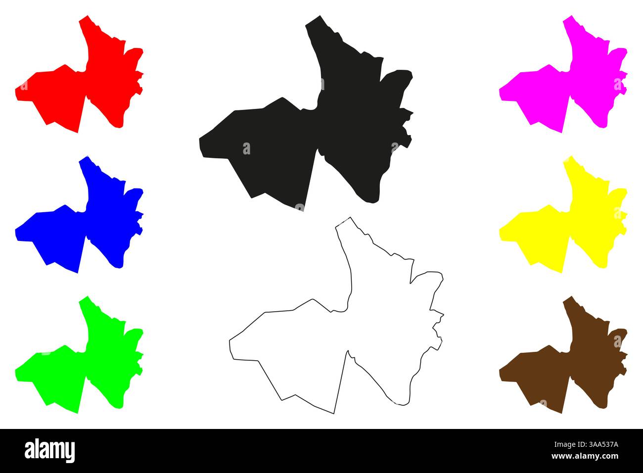 Dholpur city (Republic of India, State of Rajasthan) map vector illustration, scribble sketch ...