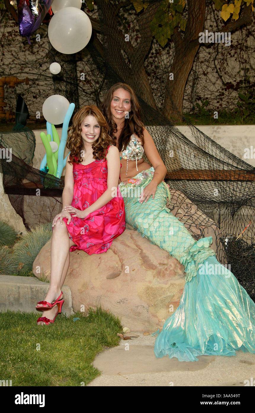Feb 26, 2006; Los Angeles, CA, USA; Actress EMMA ROBERTS and mermaid at ...