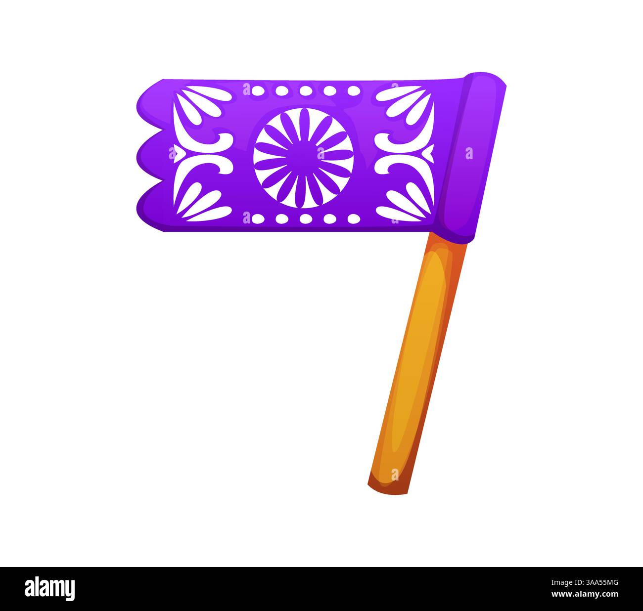 Cartoon Mexican font papel picado flag number 7 seven. Latin America ...