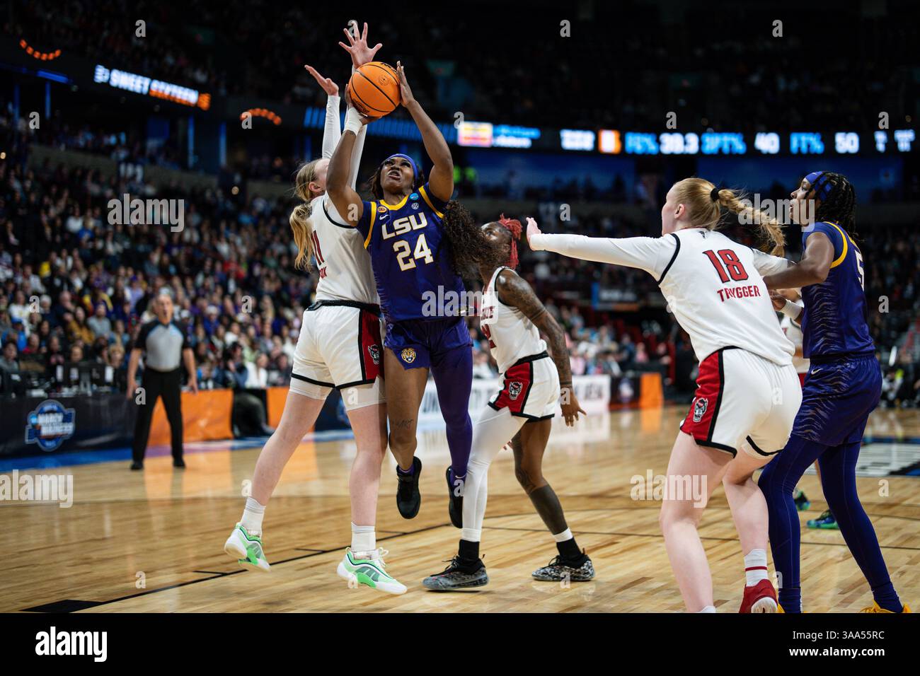 LSU Tigers forward Aneesah Morrow (24) shoots against NC State Wolfpack ...