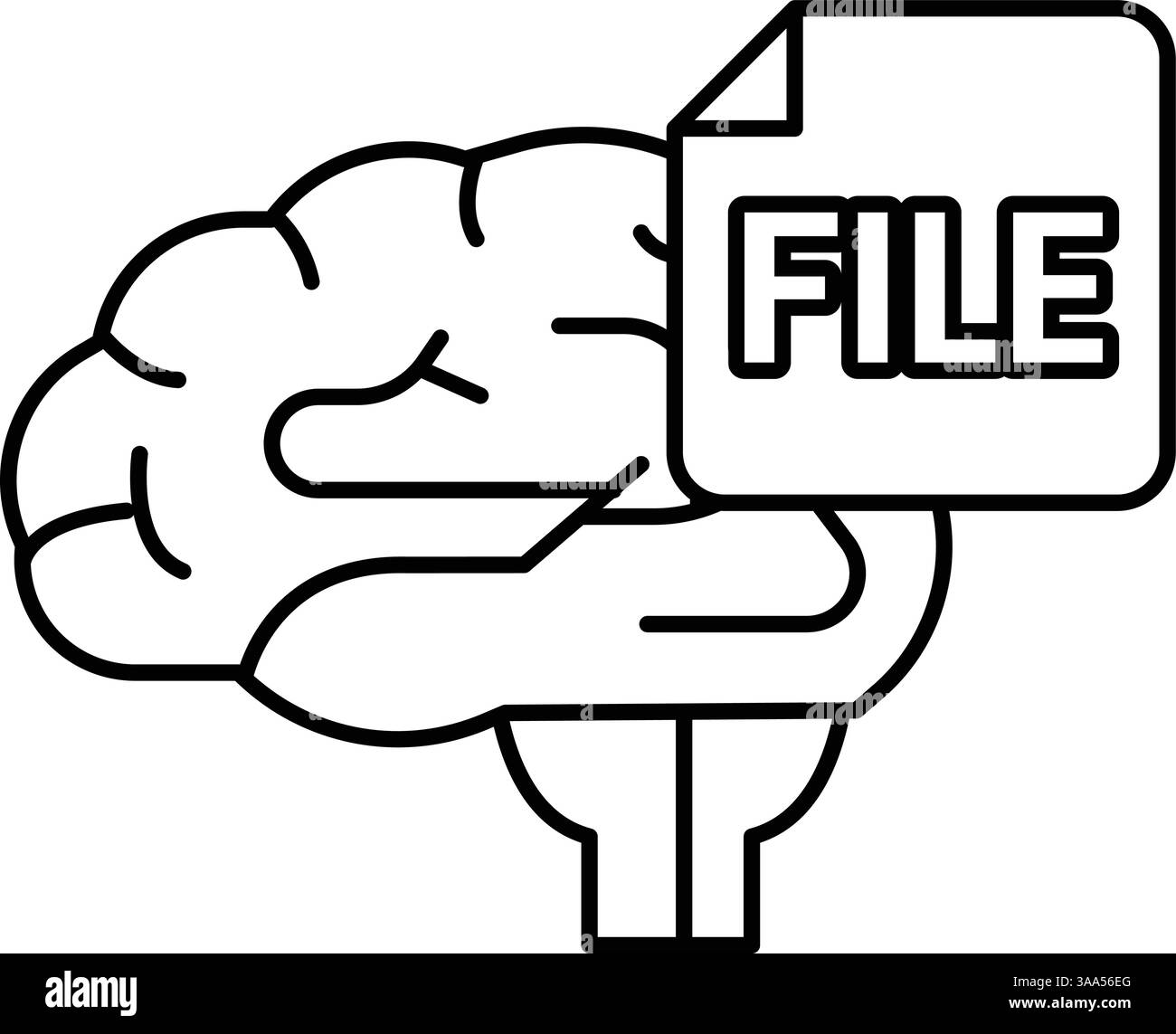 A brain with a file folder on top of it Stock Vector Image & Art - Alamy