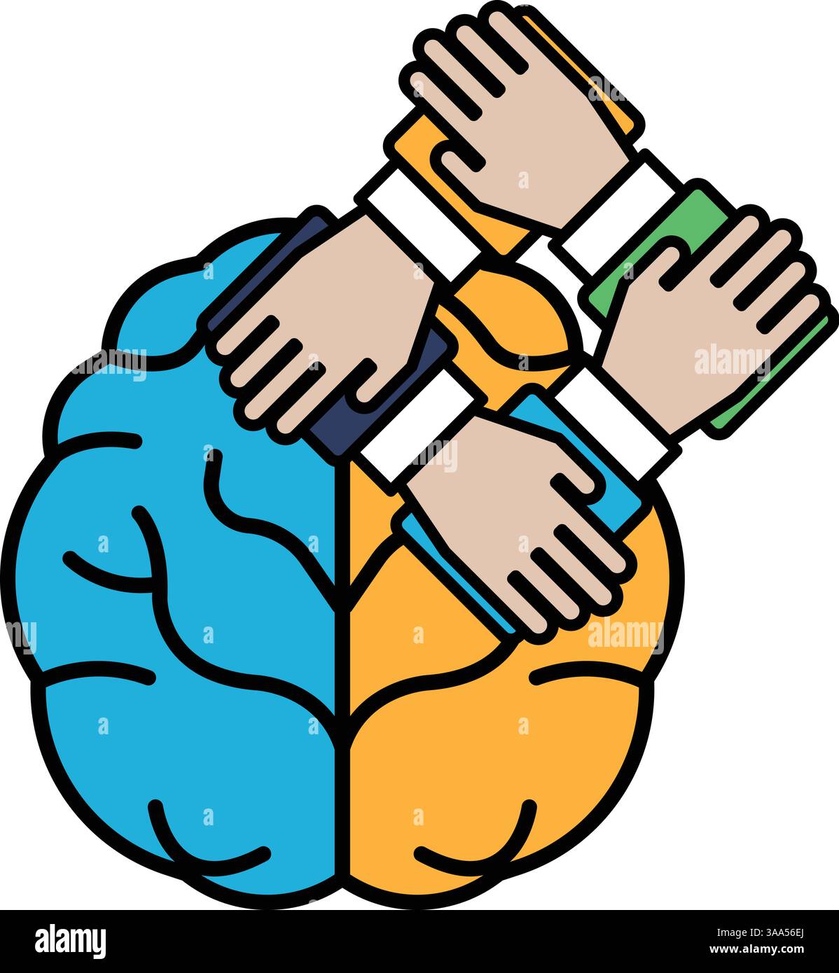 Two hands holding together help Stock Vector Images - Alamy