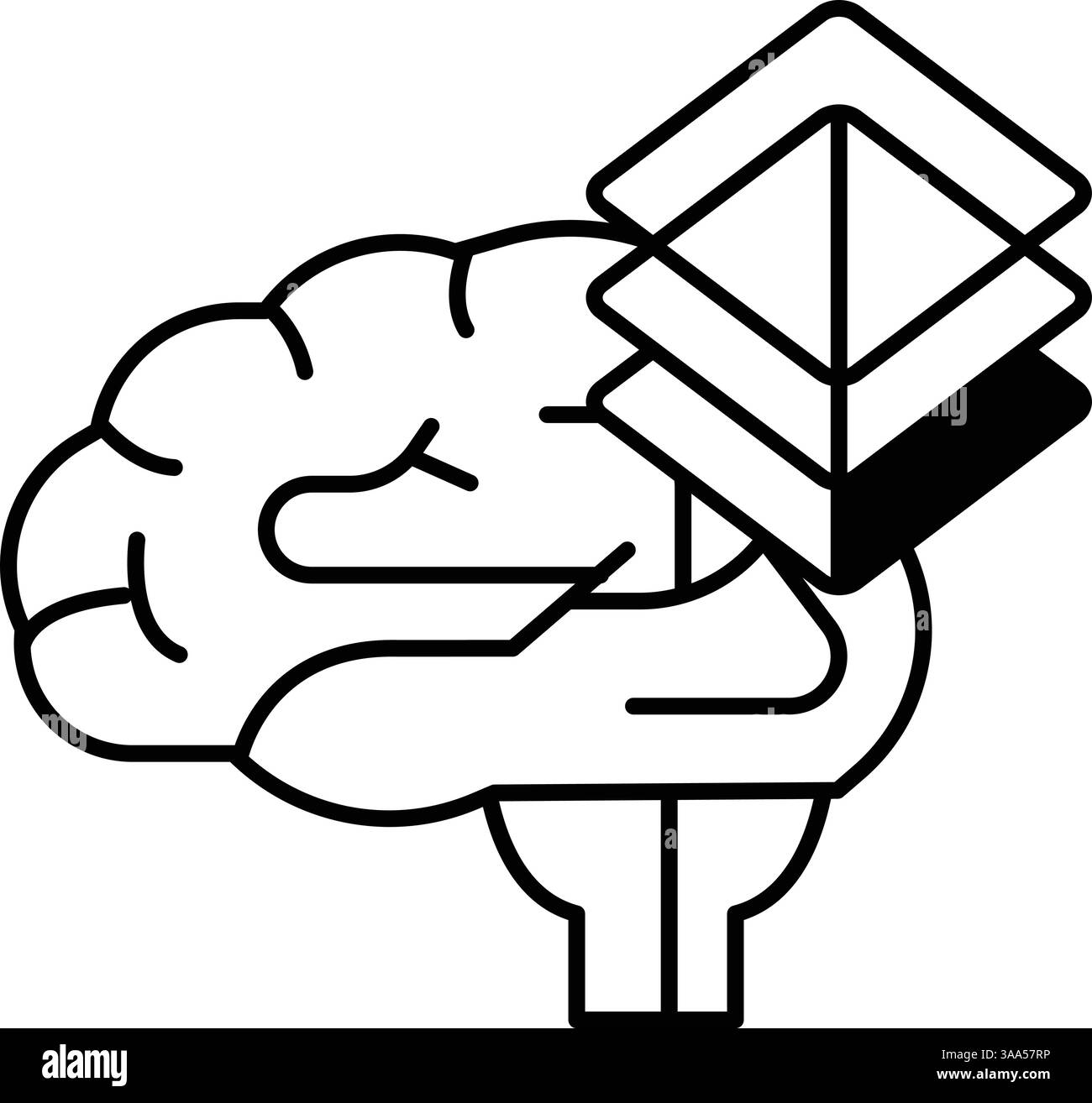A brain with a stack of books on top of it Stock Vector Image & Art - Alamy