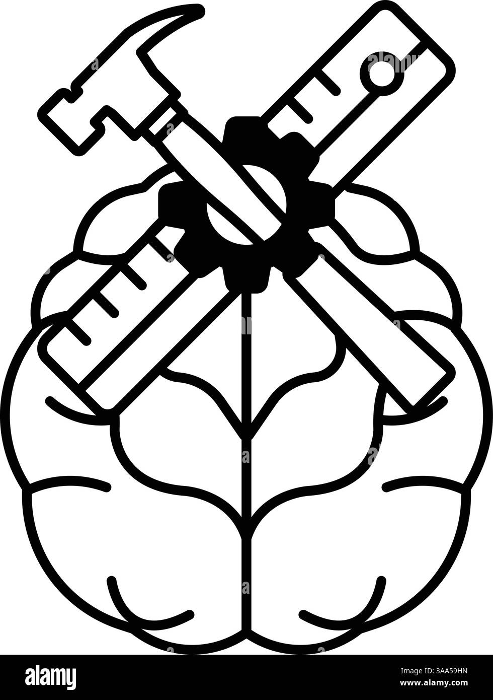Person with hammer cartoon Black and White Stock Photos & Images - Alamy
