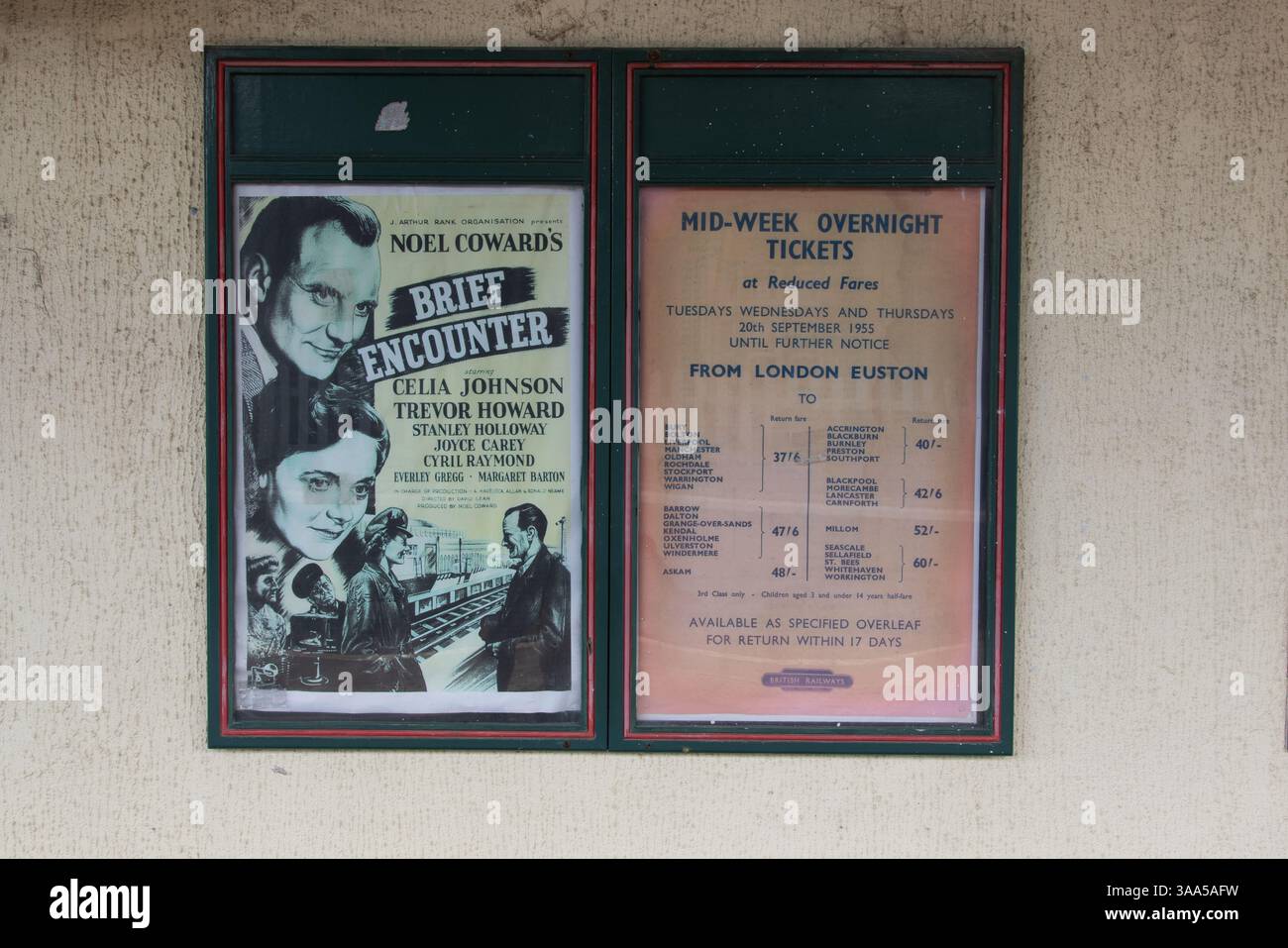 A poster for the fim "Brief Encounter" at Carnforth Railway Station ...