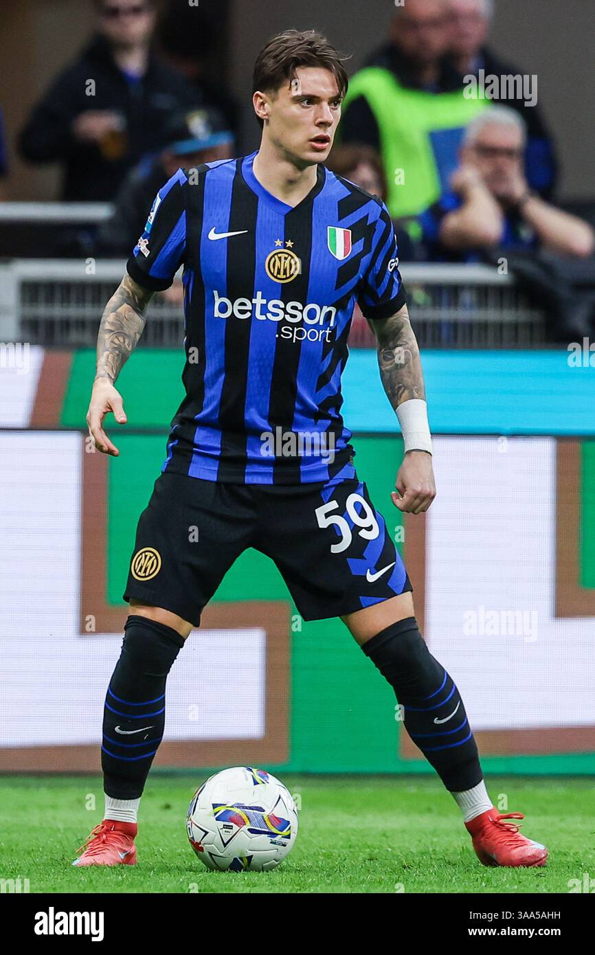 Milan, Italy. 31st Mar, 2025. Nicola Zalewski of FC Internazionale seen ...