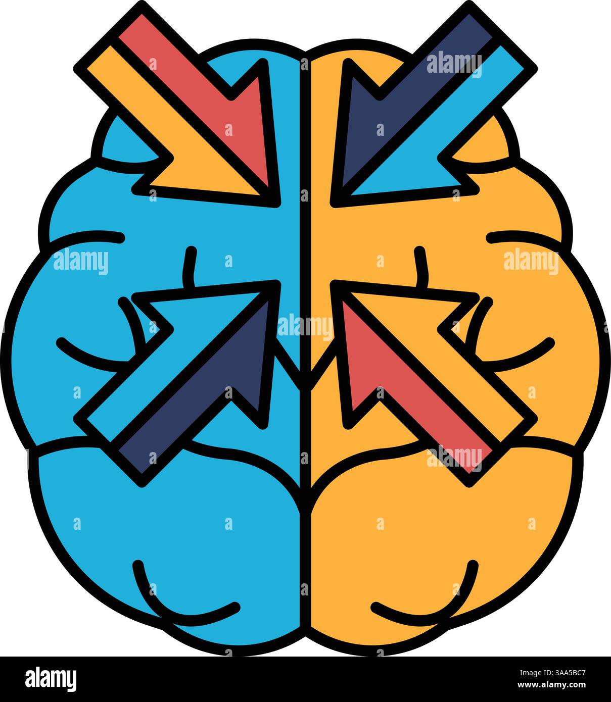 A brain with arrows pointing in different directions. The arrows are ...