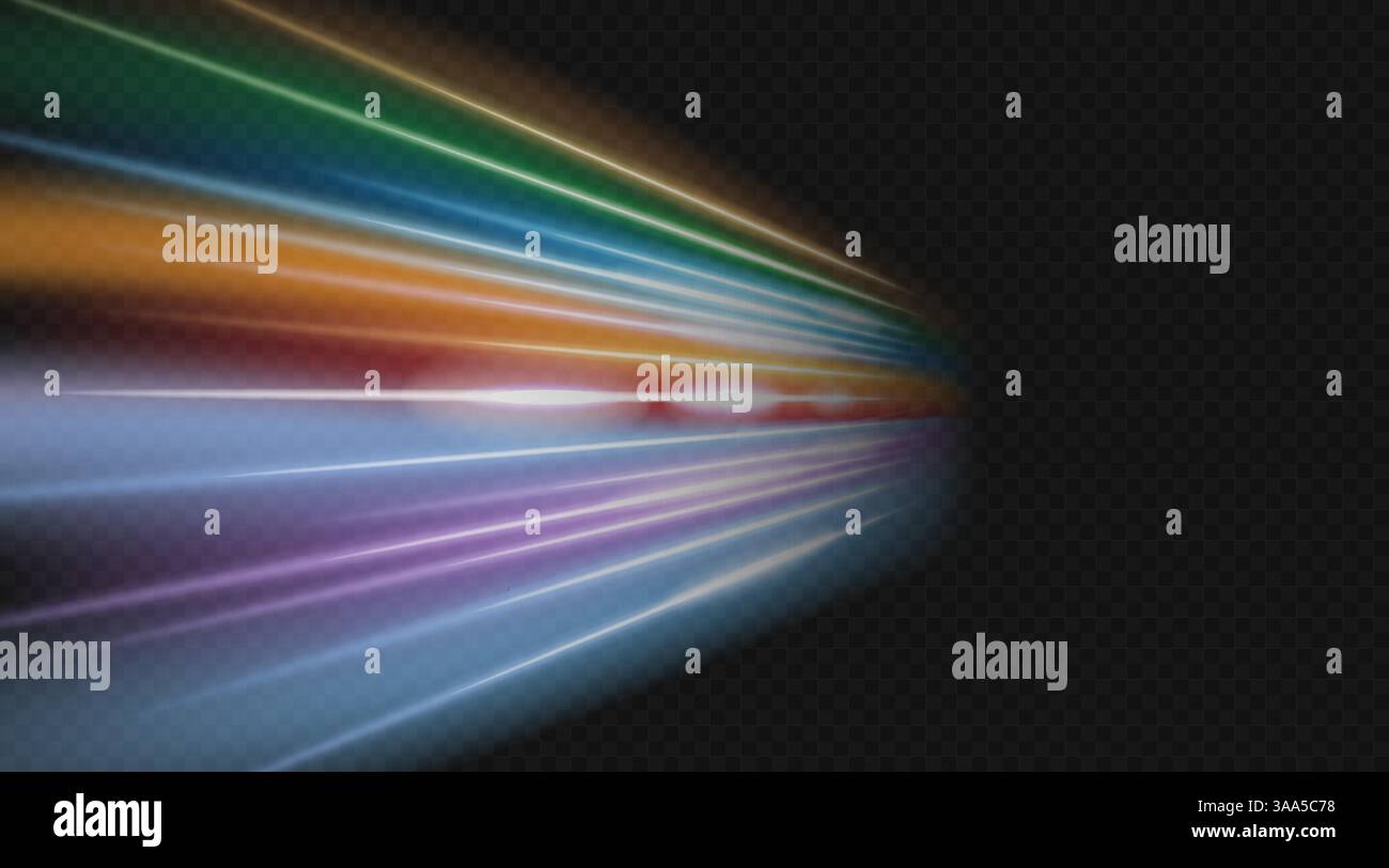 Dynamic light streaks in a variety of vibrant colors create a striking and captivating visual ...