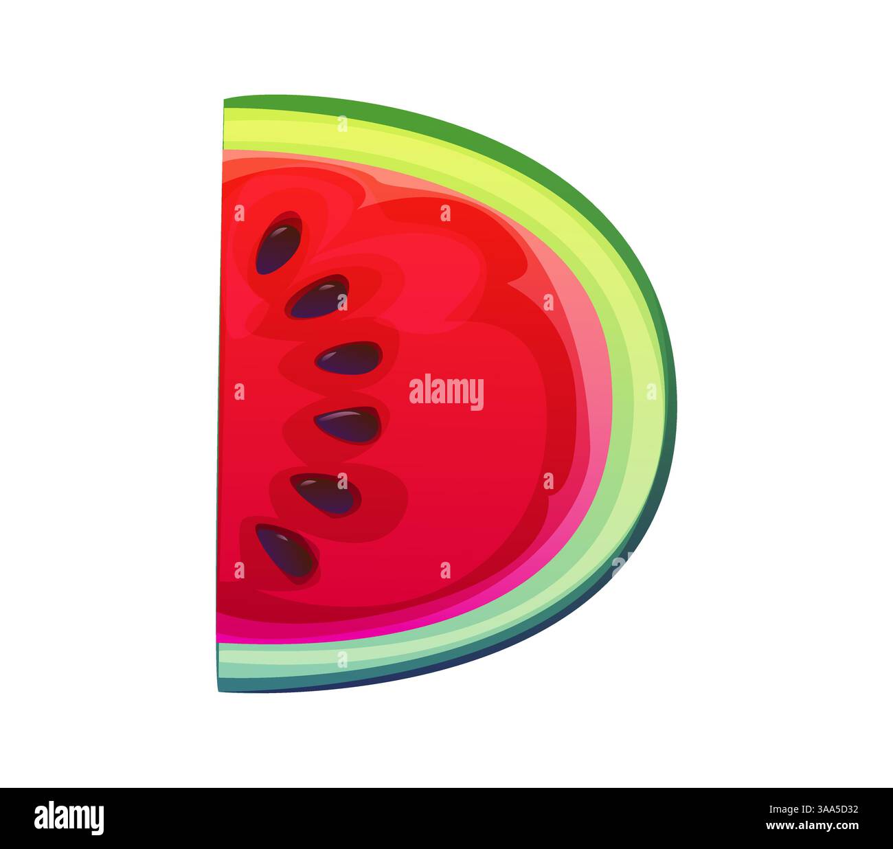 Summer vacation leisure cartoon font watermelon piece letter D. Tourist ...