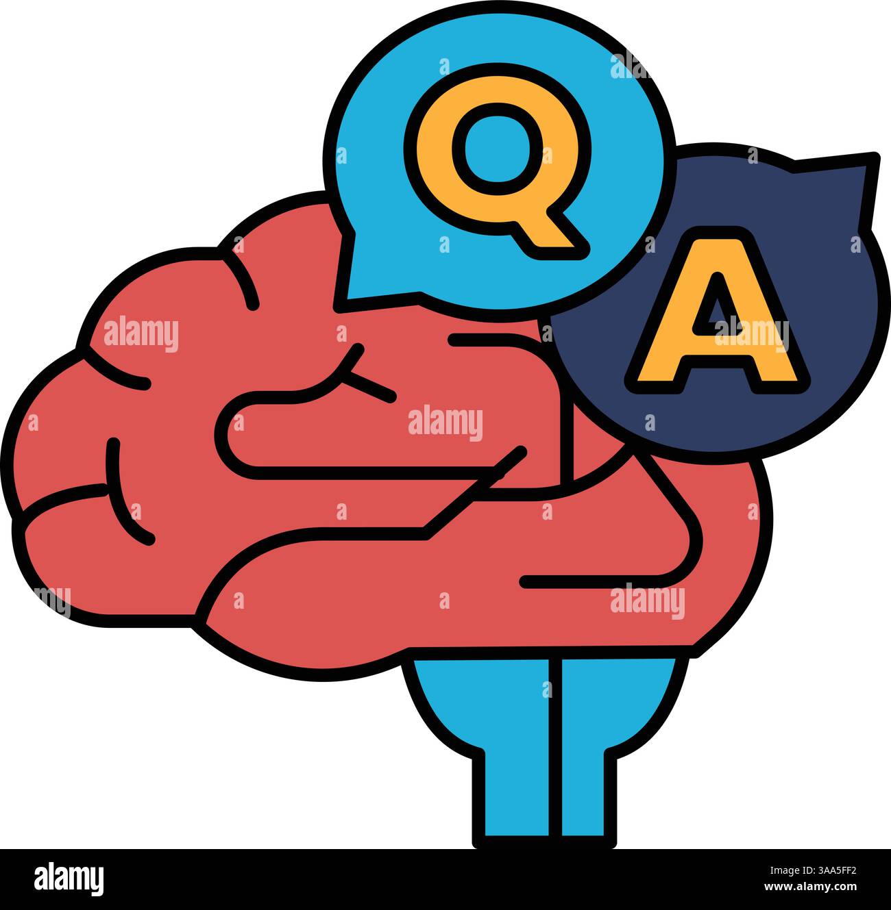 Red brain on blue Cut Out Stock Images & Pictures - Alamy