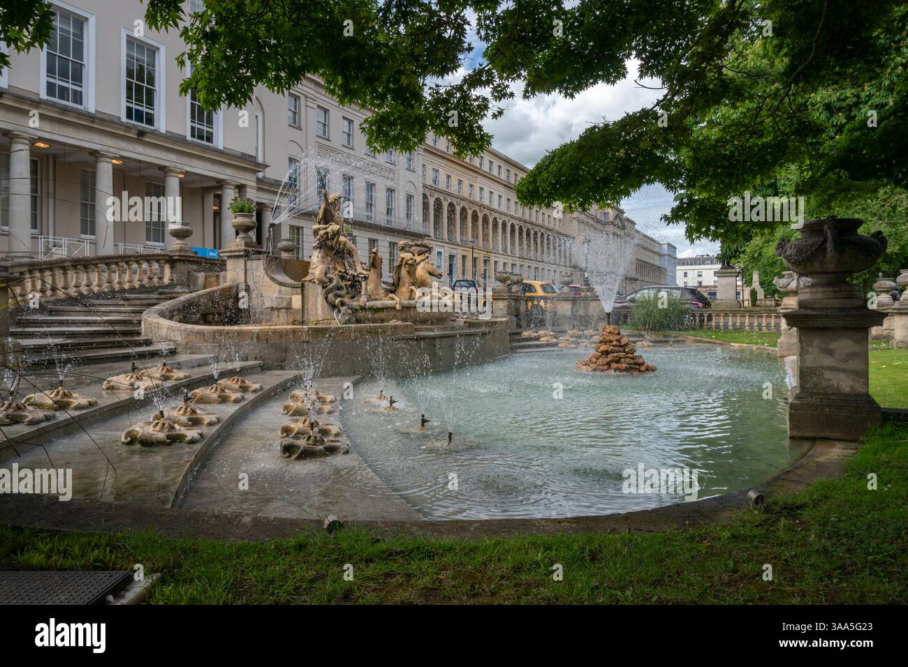Neptune fountain located in Cheltenham town centre, England Stock Photo ...
