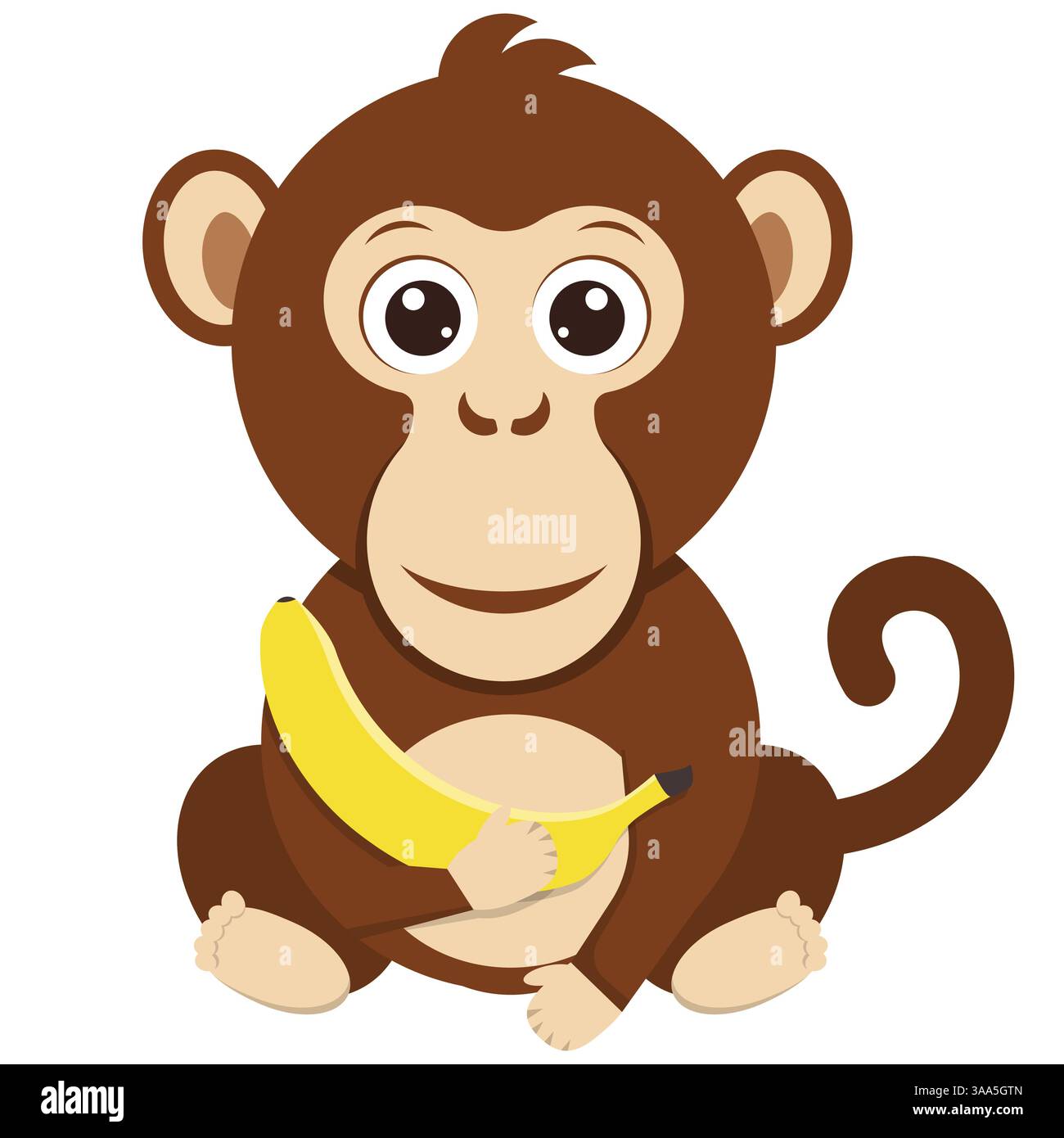 This adorable monkey illustration is absolutely ideal for childrens ...