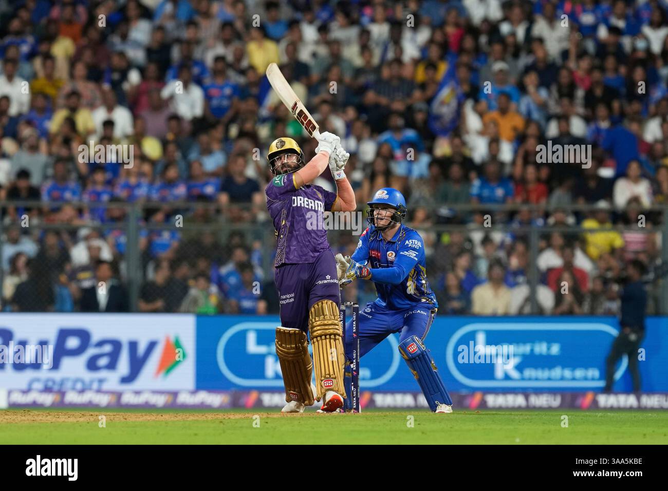 Kolkata Knight Riders' Ramandeep Singh plays a shot during the Indian ...