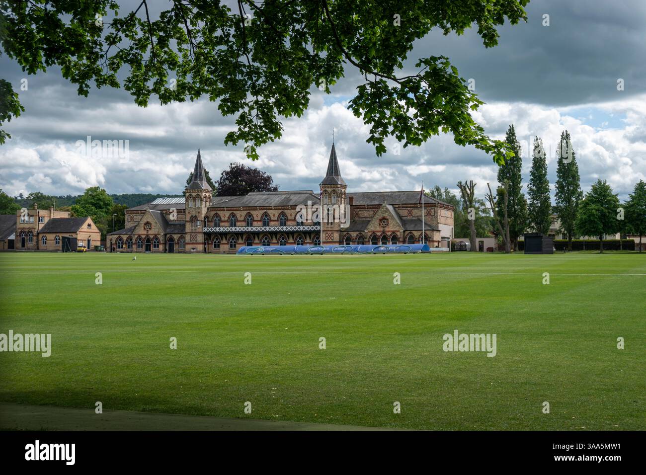View of College Cricket Ground and Pavillion in the town of Cheltenham ...
