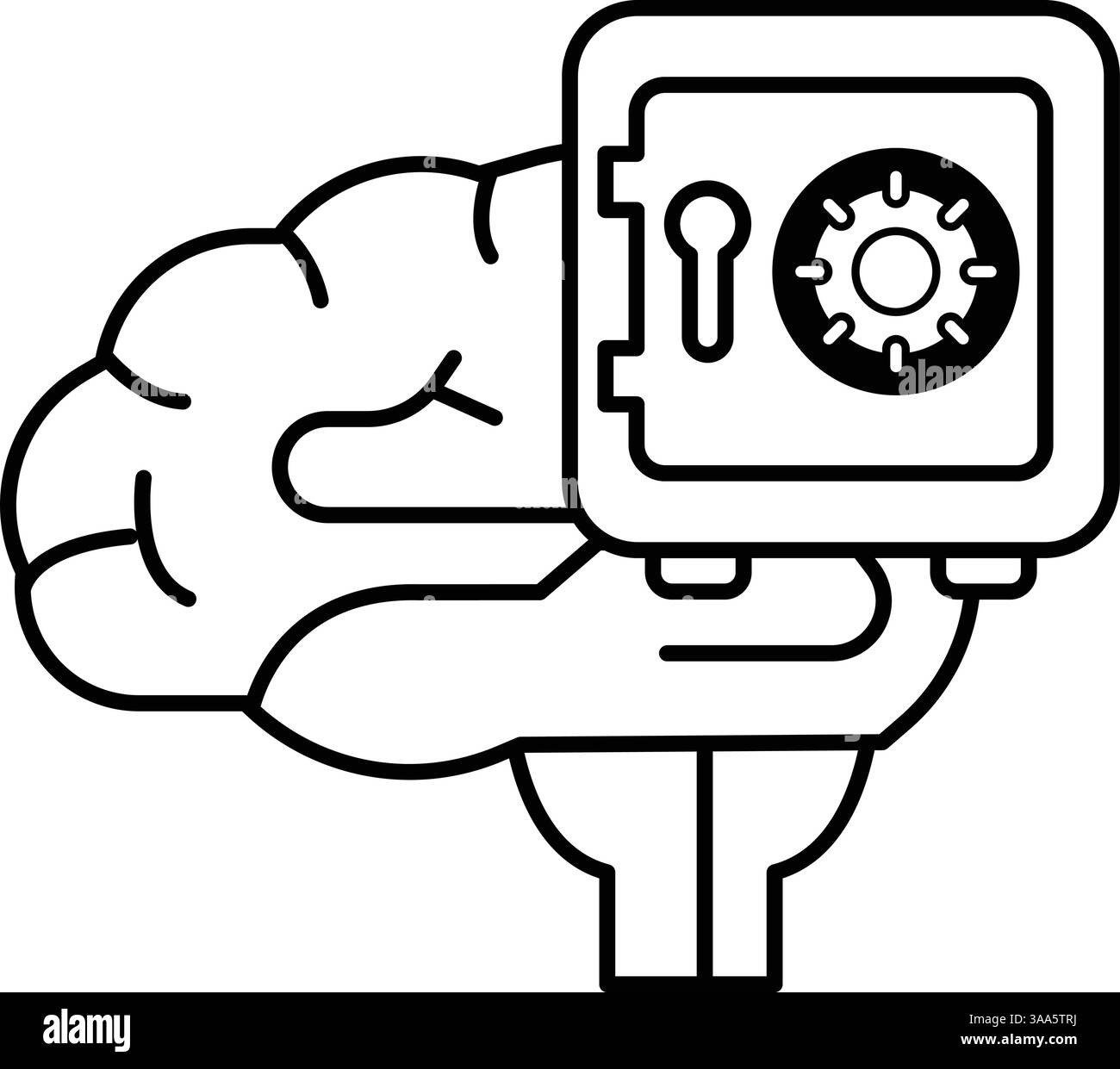 A brain is holding a key to a safe Stock Vector Image & Art - Alamy